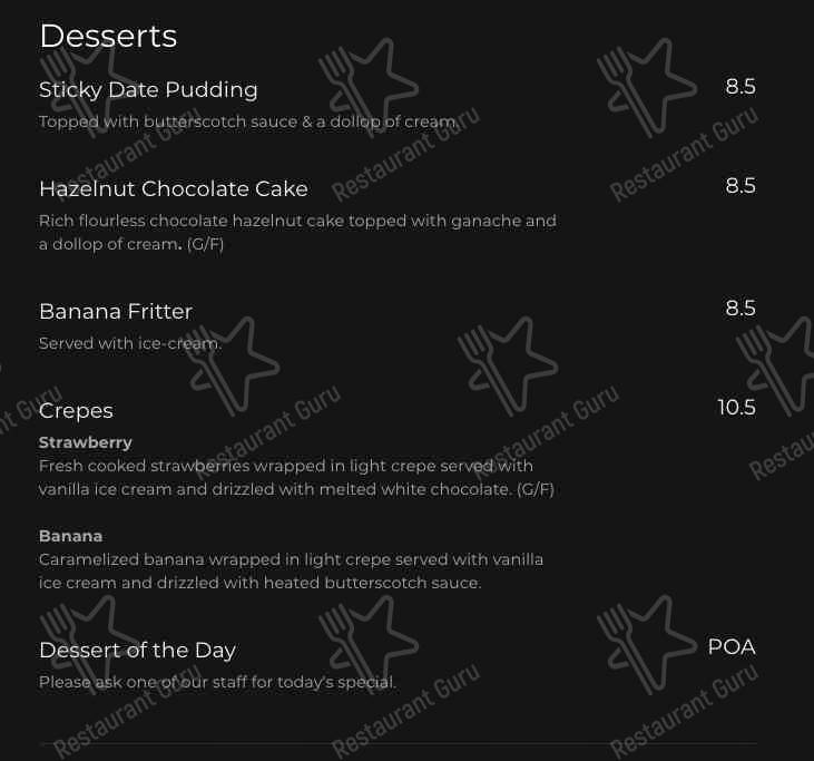 Menu at The Black Horse Hotel pub & bar, Bulla, 80 Bulla Rd
