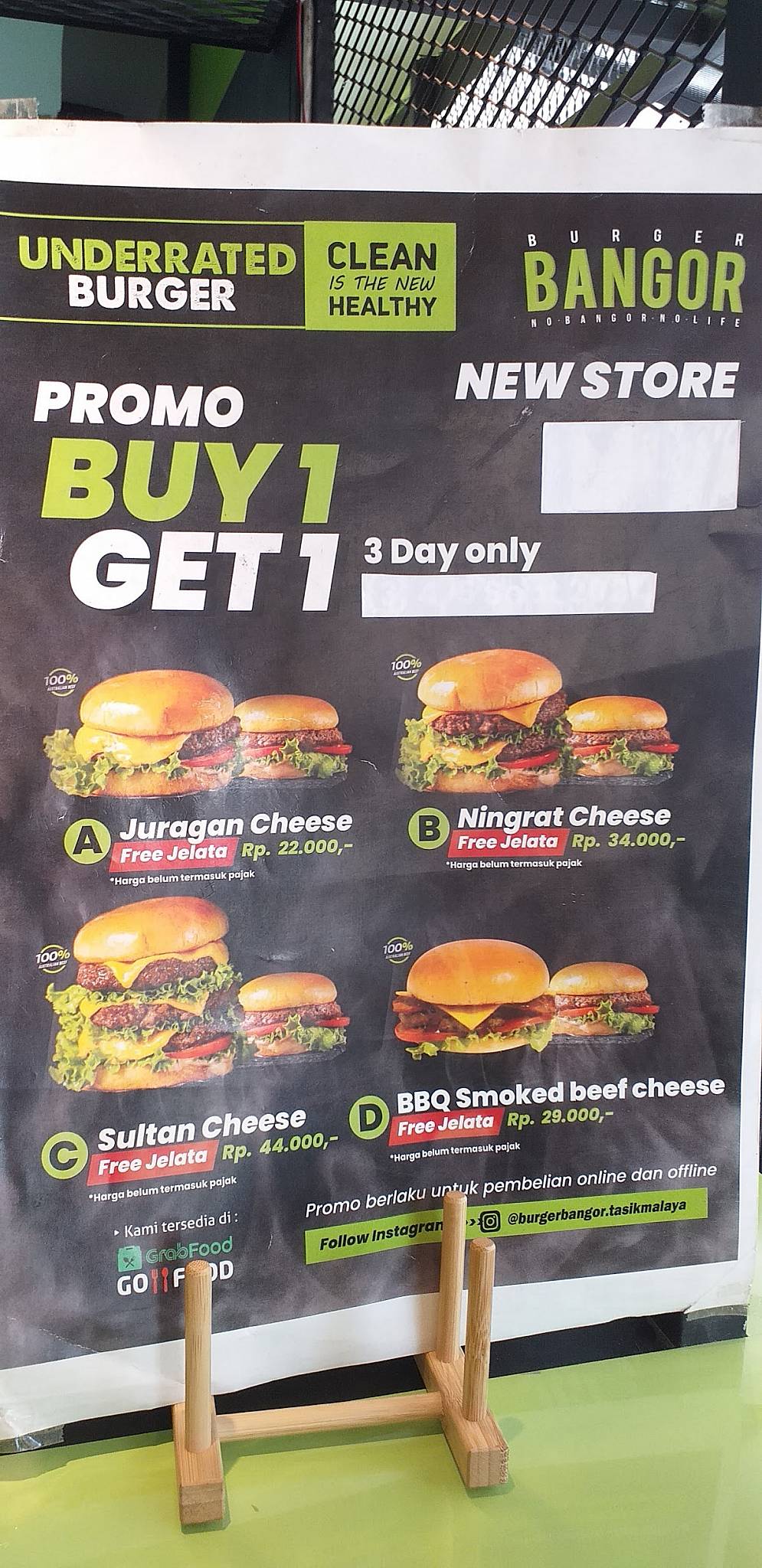 Menu at Burger Bangor Pangandaran, Pangandaran