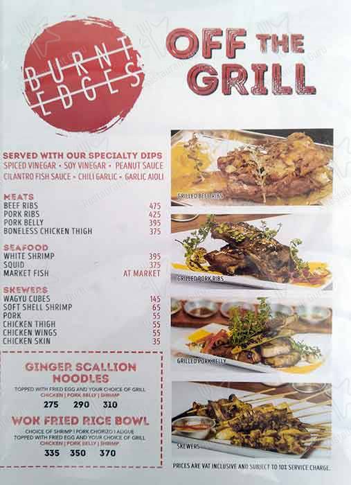 Menu at BURNT EDGES by Shrimp Bucket Three Central Makati pub & bar ...