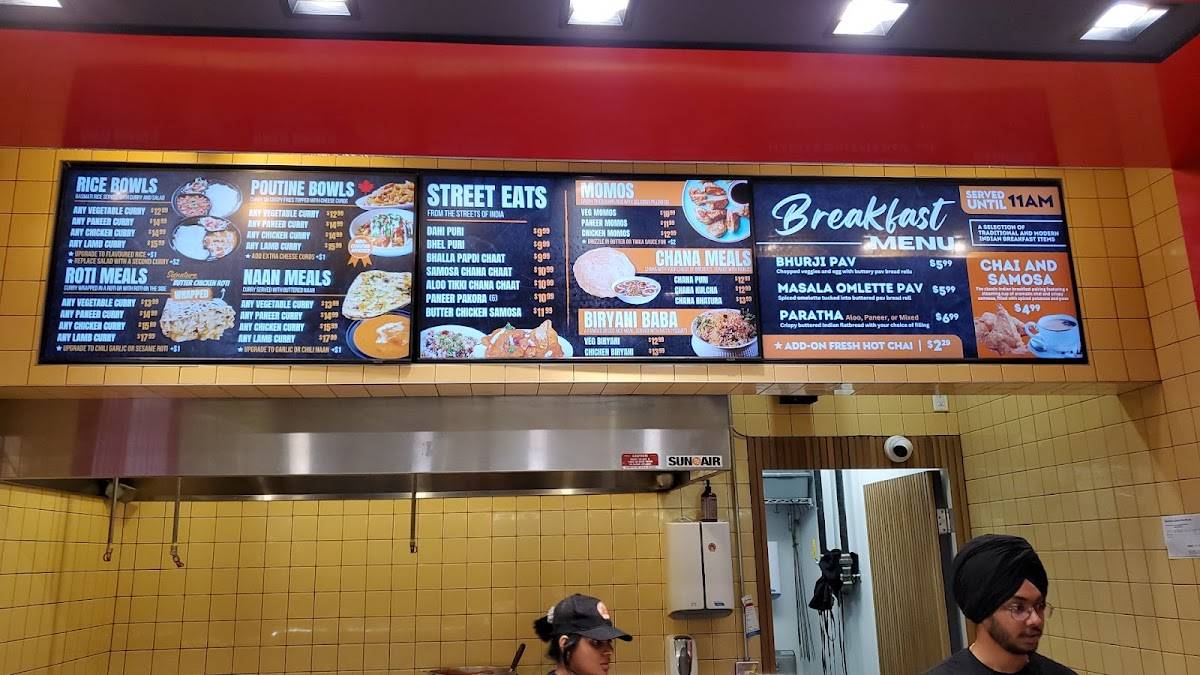 Menu at Butter Chicken Roti - West Edmonton Mall restaurant, Edmonton