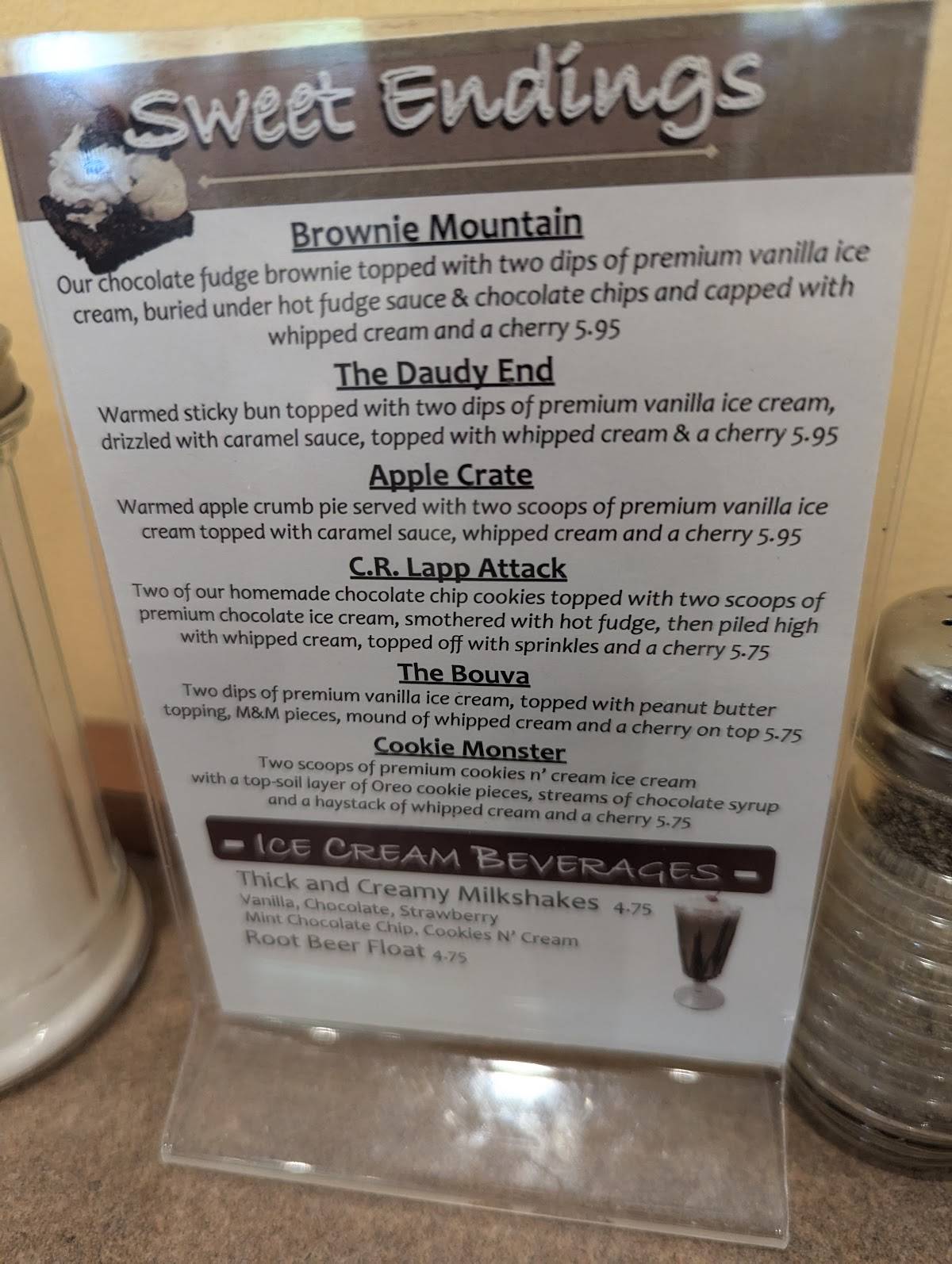 Menu at C.R. Lapp's Family Restaurant, Quarryville, 101 Fite Wy