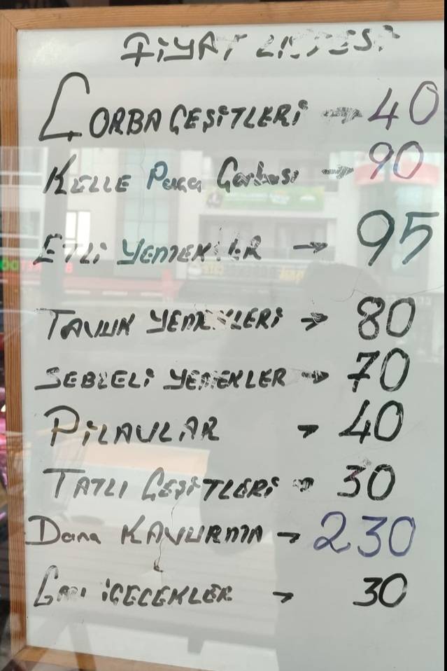 Carta de ÇINAR ET IZGARA LOKANTA SULU YEMEK & TABLDOT, Altınova