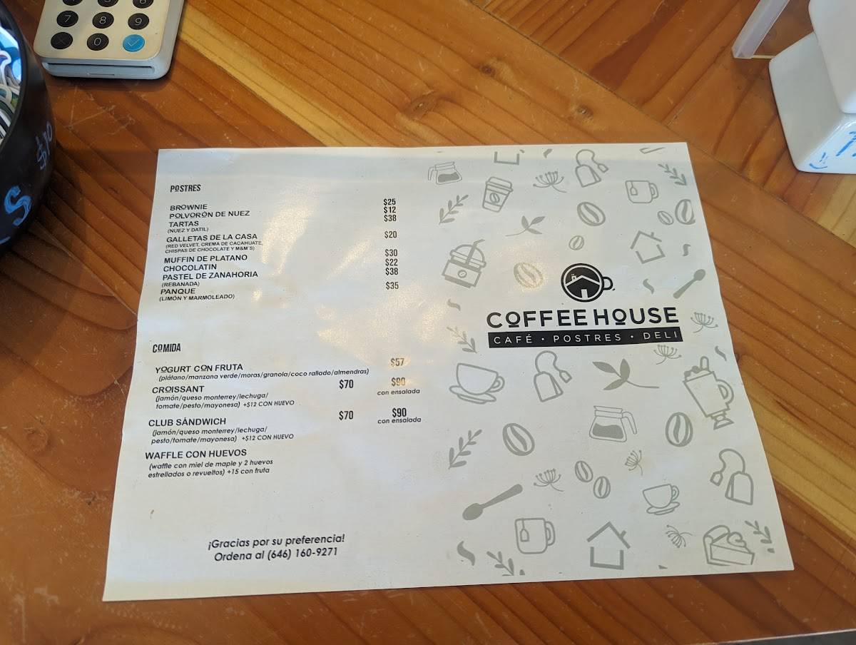 Menu at COFFEE HOUSE, Ensenada