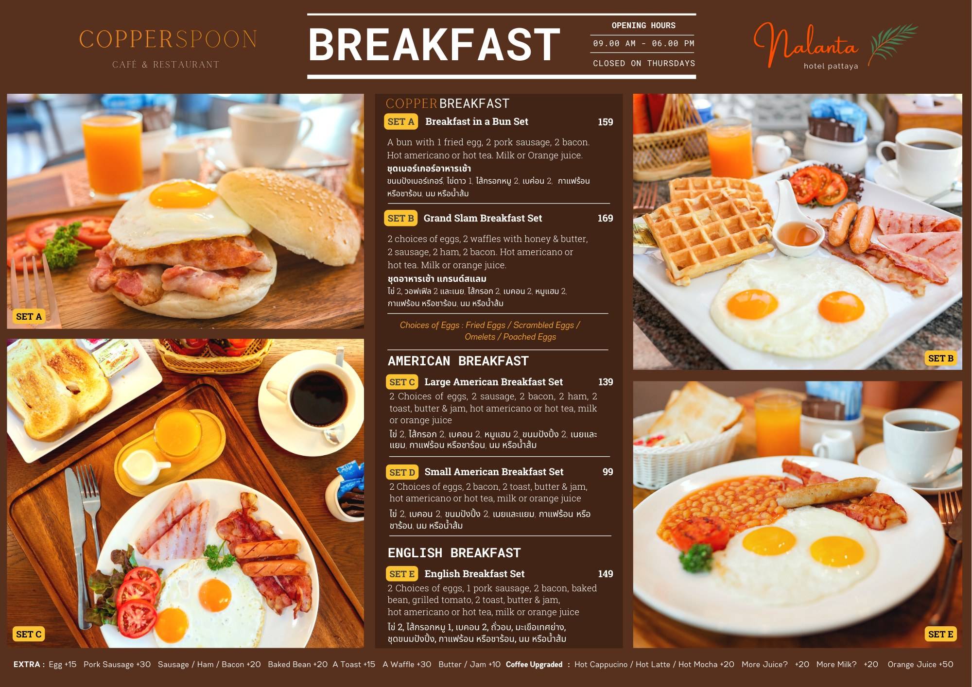 Menu at COPPER SPOON Breakfast Thai-European Cuisines restaurant ...