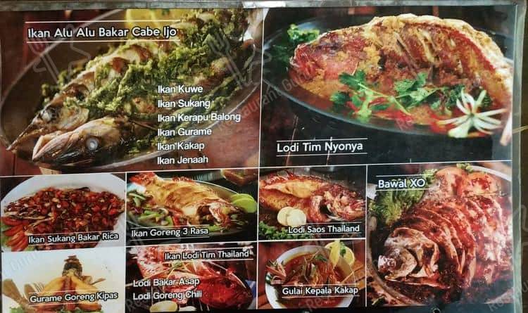 Menu at Cabe Ijo restaurant, North Jakarta, Jl. Pluit Putra No.17
