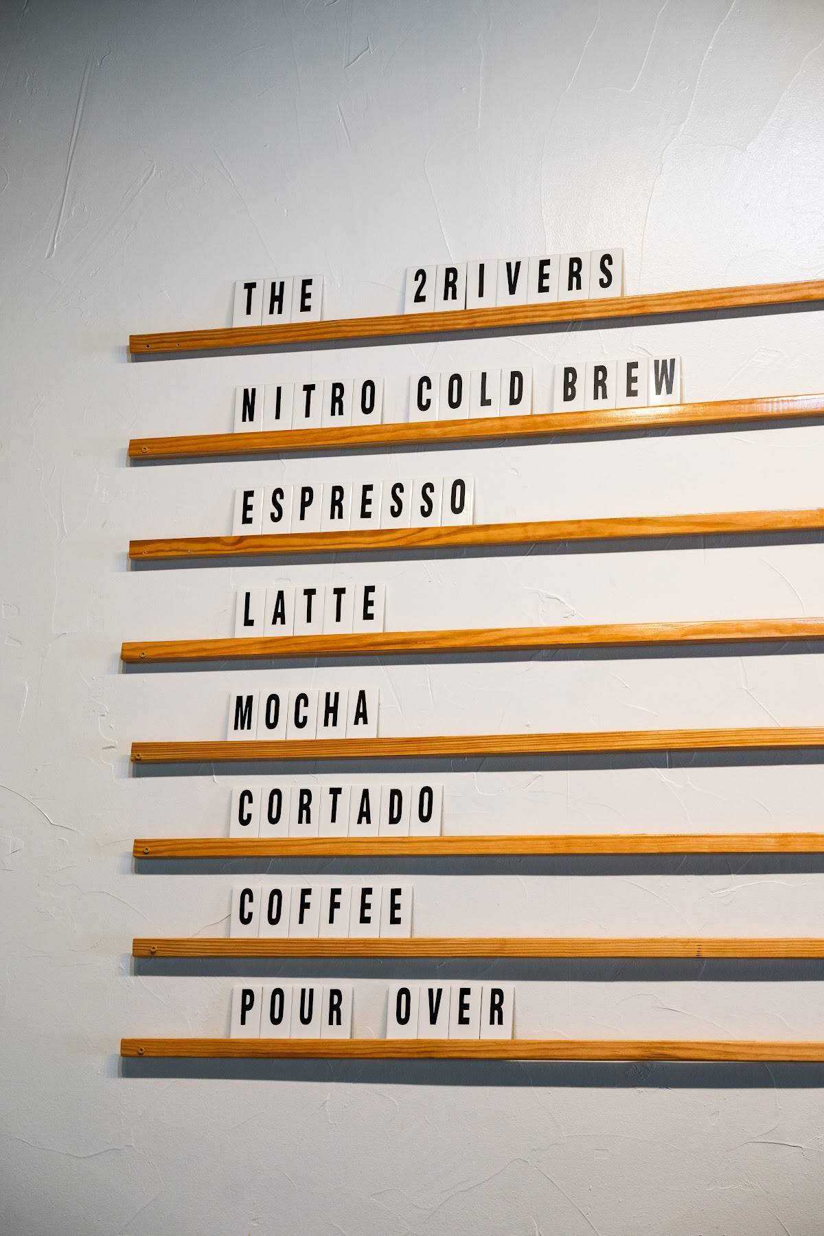 Menu at 2 Rivers Coffee cafe, New Braunfels, TX-337 Loop