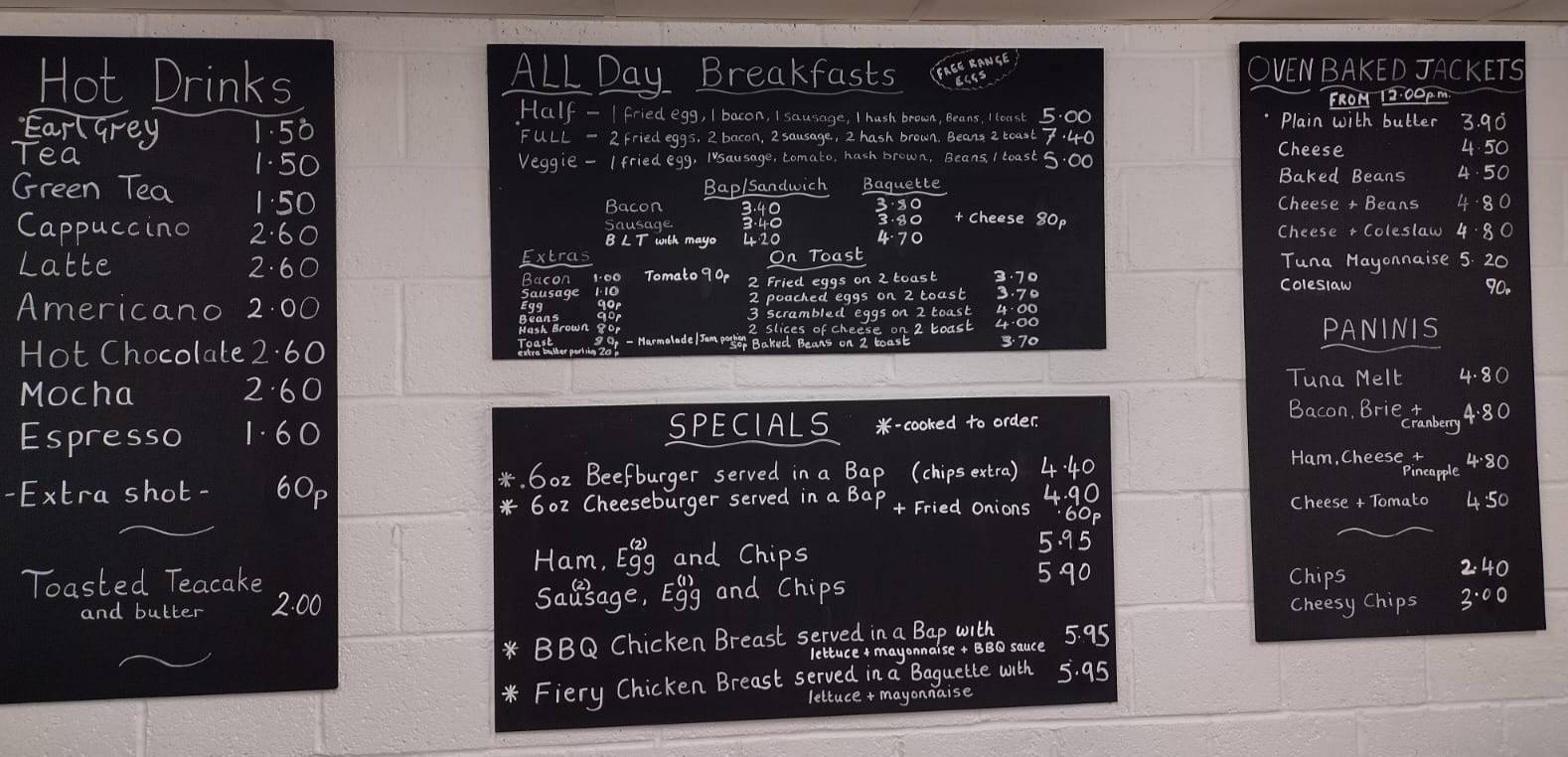 Menu at Cafe 3, Lymington