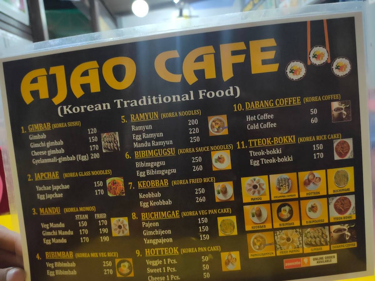 Menu at AJAO CAFE (오세요 한국식당) First Korean Restaurant, Jaipur