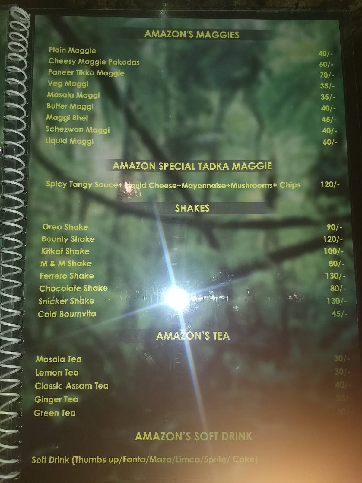 Menu at Cafe Amazon, Anand