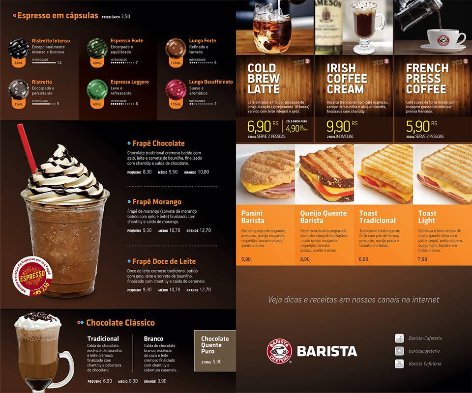 Menu em Barista Cafeteria, Anápolis, Av. Brasil Sul