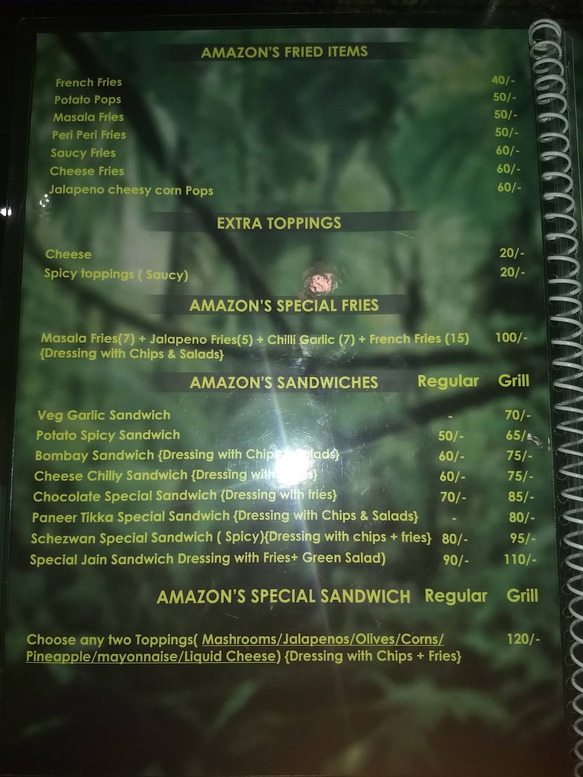 Menu at Cafe Amazon, Anand