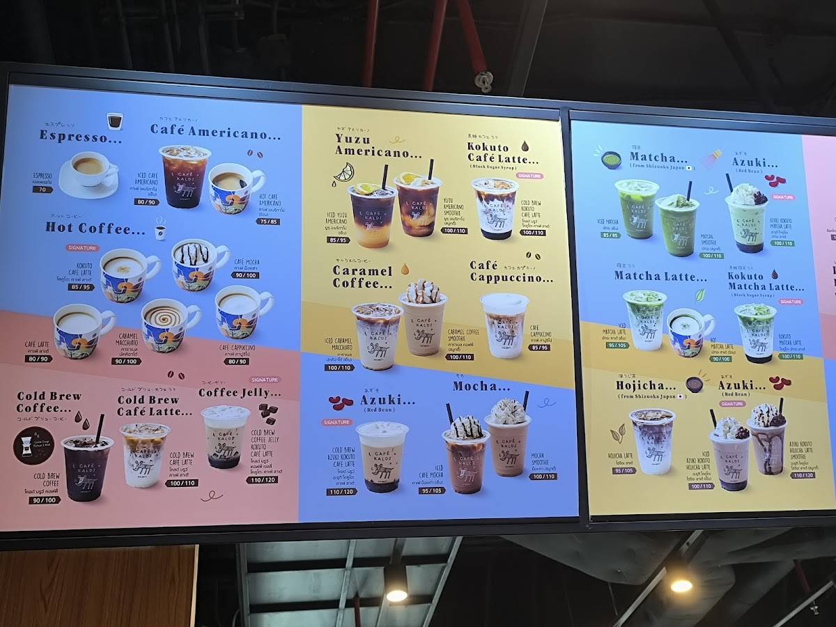 Menu at Café KALDI cafe, Bangkok, 25 14 Sukhumvit Rd