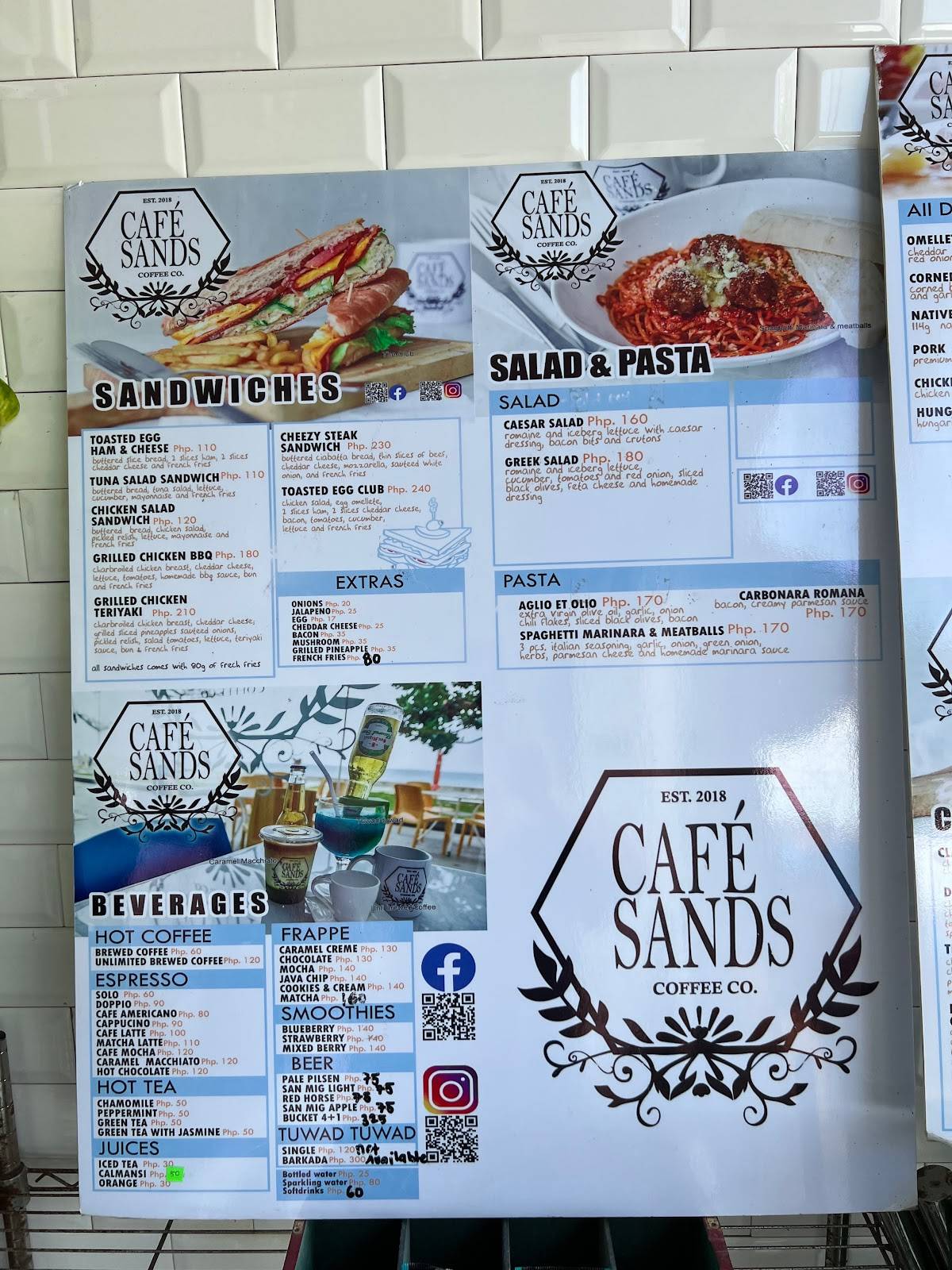 Carta de Cafe Sands, Danao
