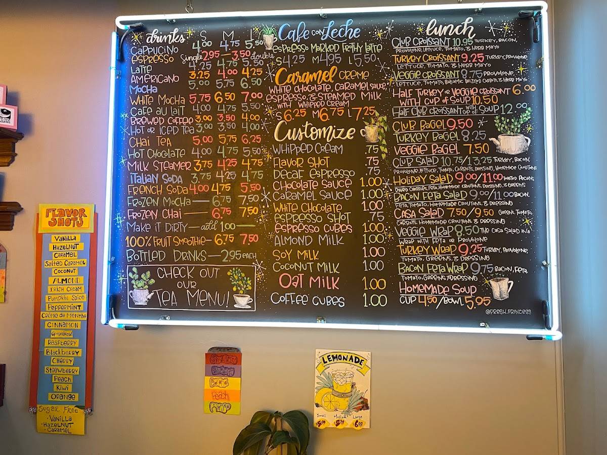 Menu at Caffè Casa cafe, Kalamazoo, 128 S Kalamazoo Mall