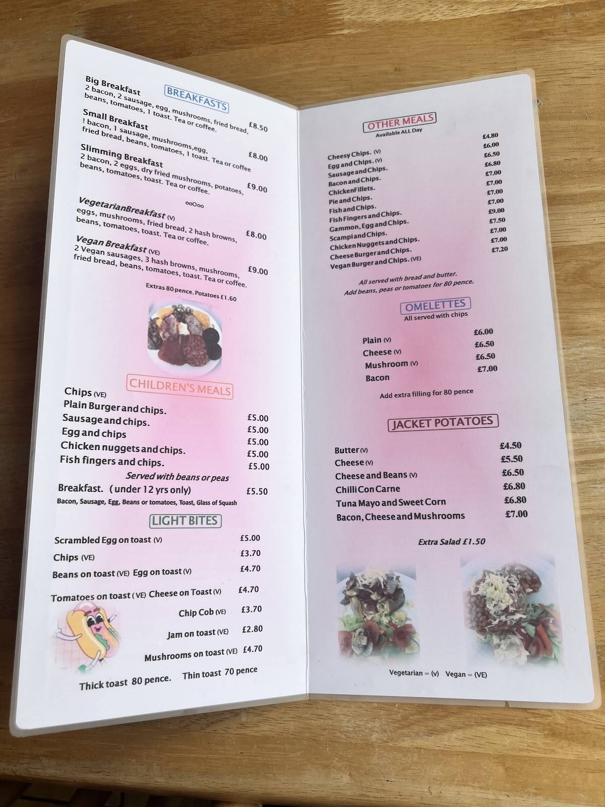 Menu at Castle Cafe, Burton upon Trent