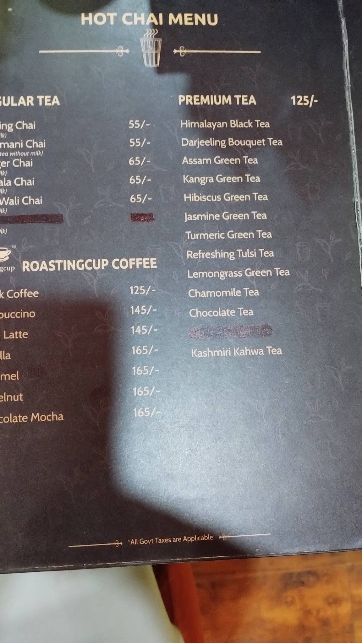 Menu at Chai Bubble, Ranchi, 98FP+GRJ