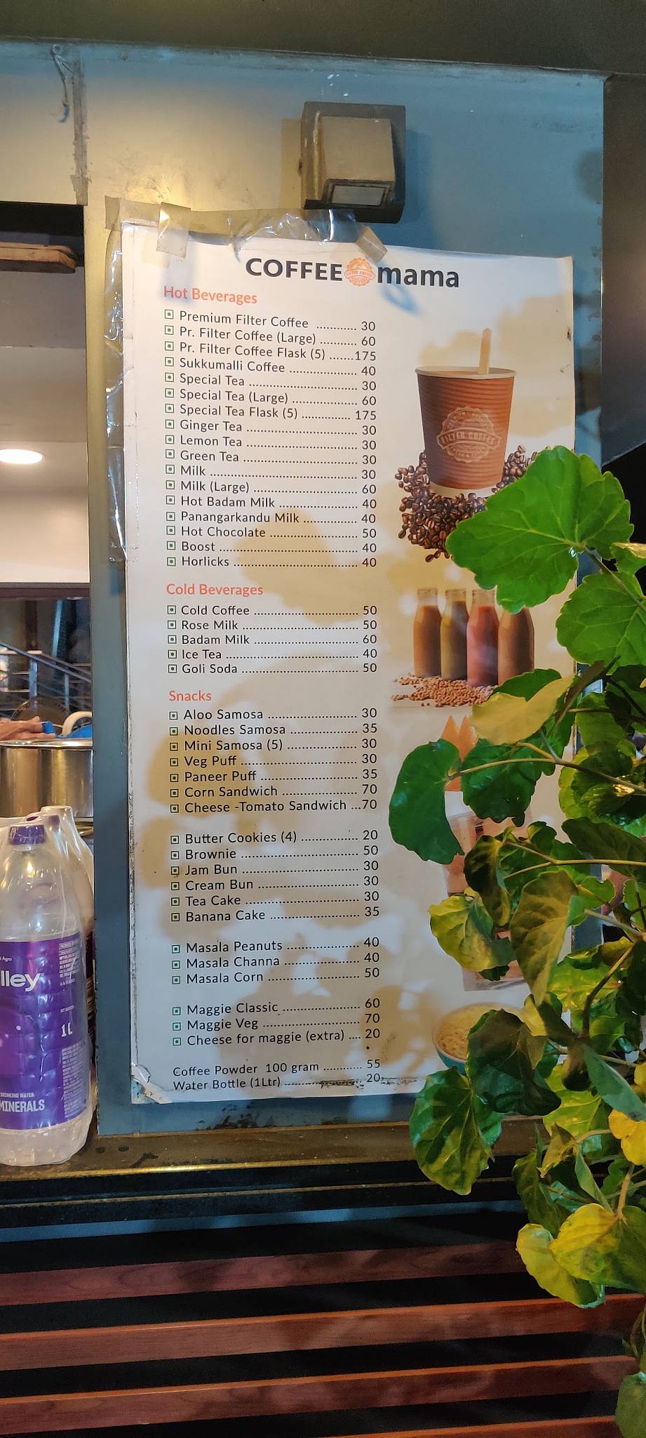 Menu at Coffee Mama, Chennai, 26J6+MMR