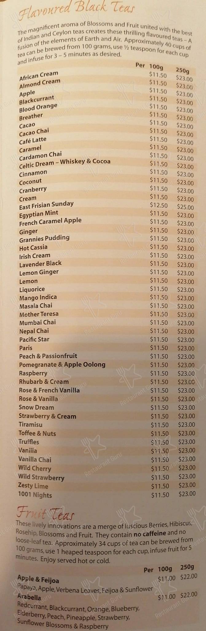 Menu at Coffee and Tea Lovers - Epsom cafe, Auckland, 567 Manukau Rd