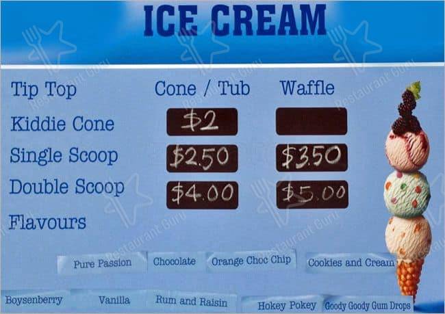 Menu at Days Bay Pavilion pizzeria, Lower Hutt