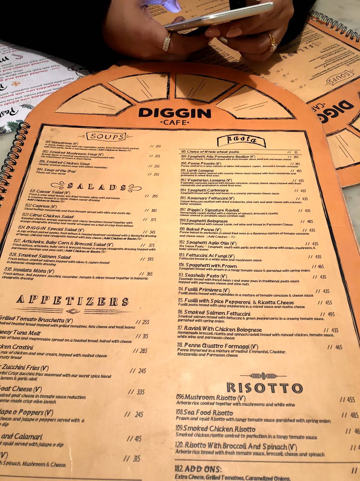 Menu at Diggin Cafe, New Delhi, Santushti Shopping Complex Shop No-10 ...
