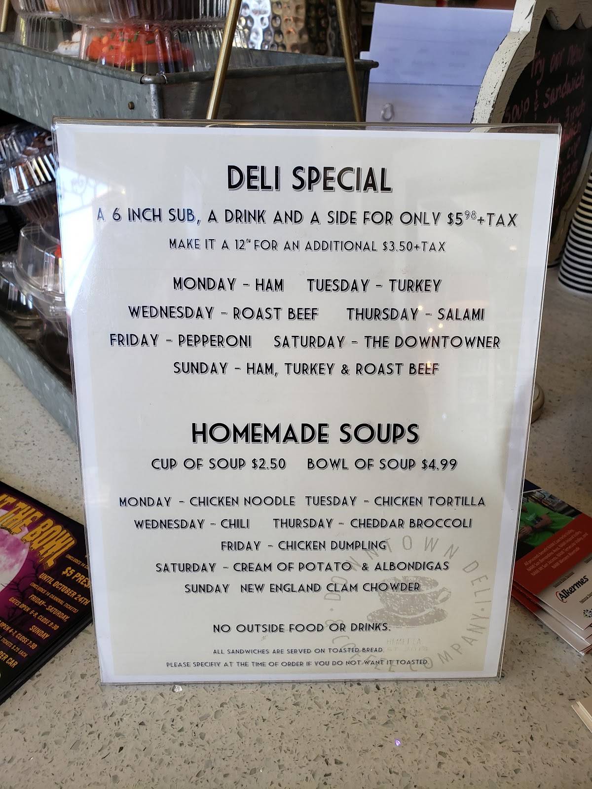 Menu at Downtown Deli & Coffee Company cafe, Hemet