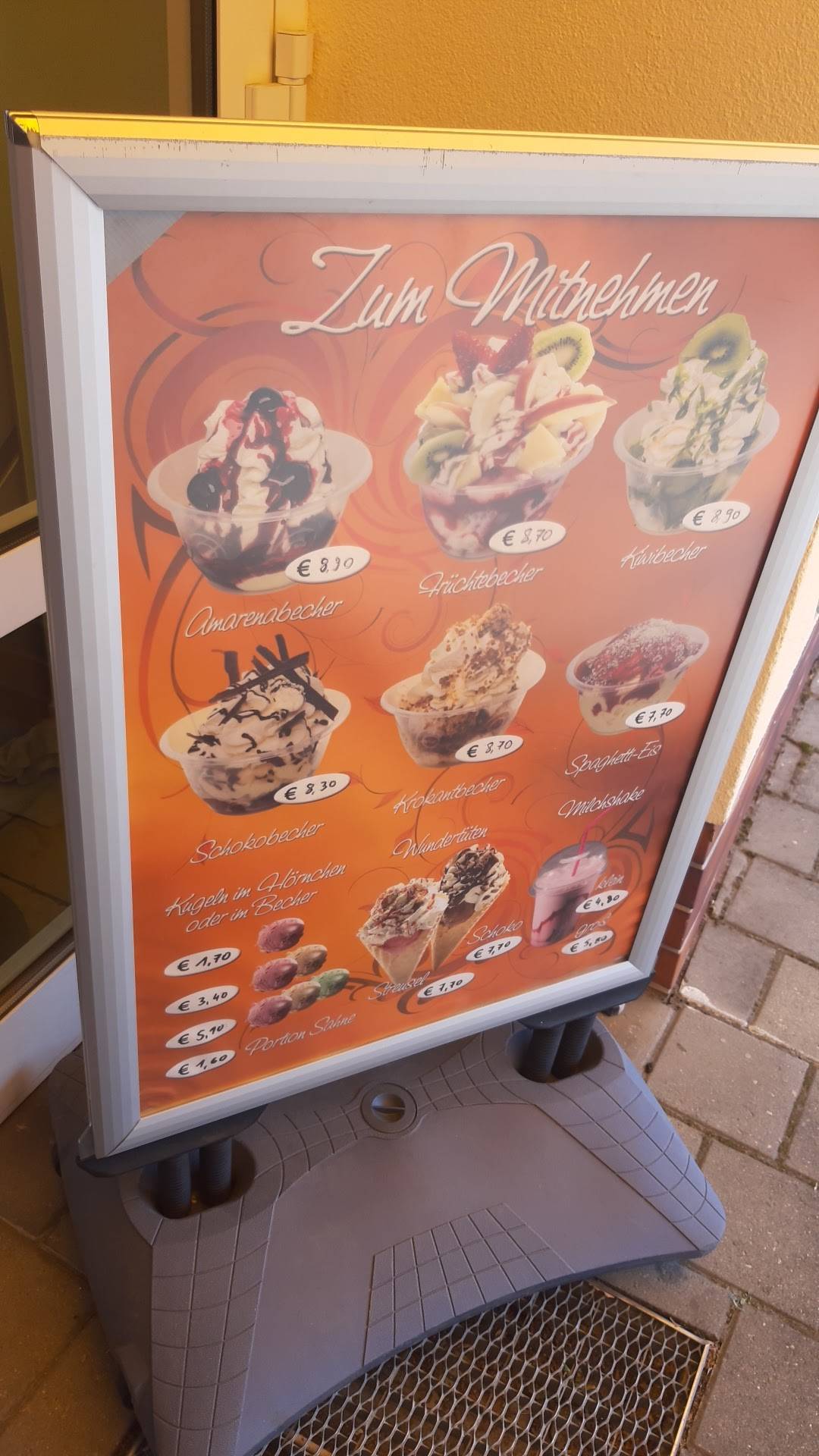 Speisekarte von Eis - Cafe Seidel, Lübben (Spreewald)