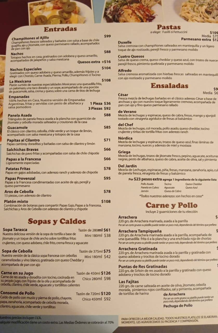 Carta de Café El Colibrí, Zapopan, Av. de Las Fuentes 68