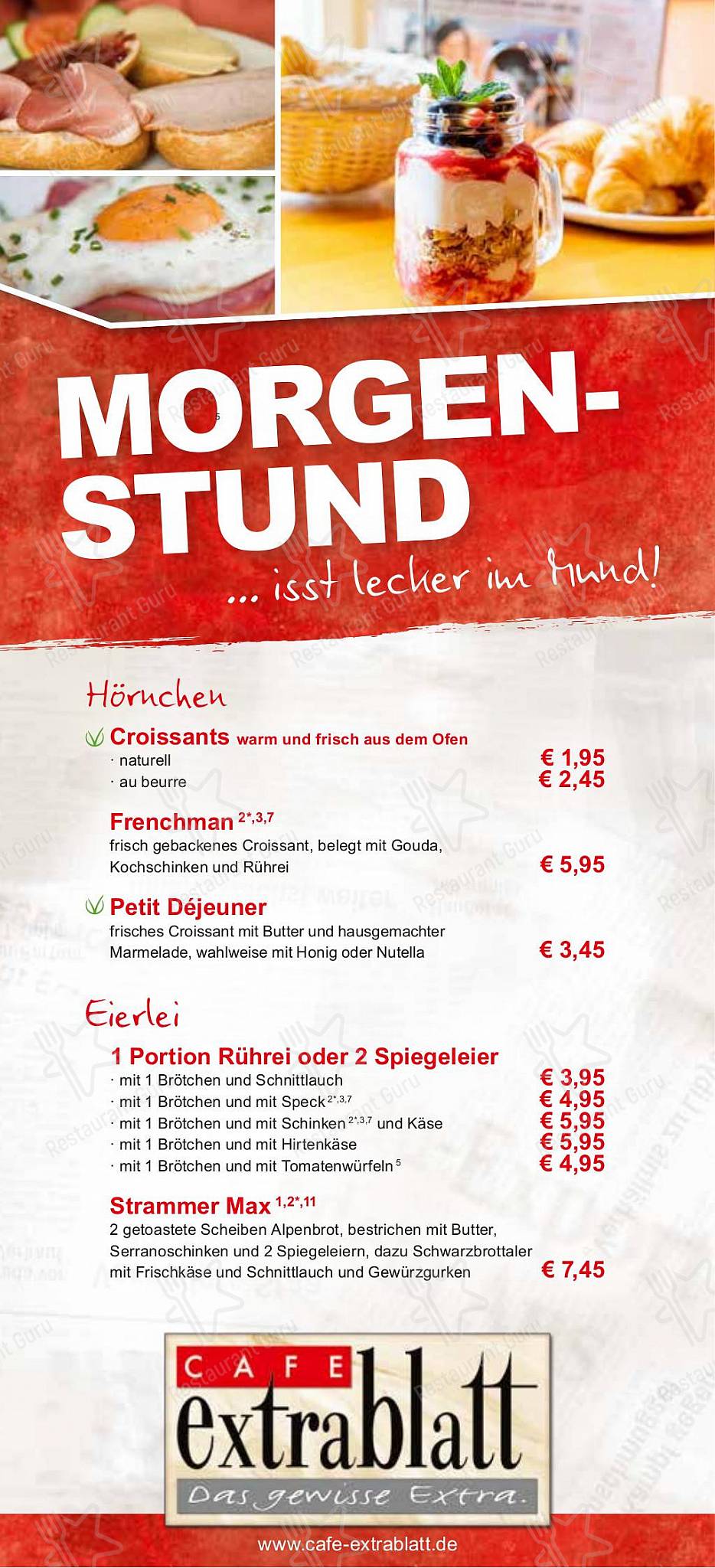 Speisekarte von Cafe Extrablatt Leer, Leer (Ostfriesland)