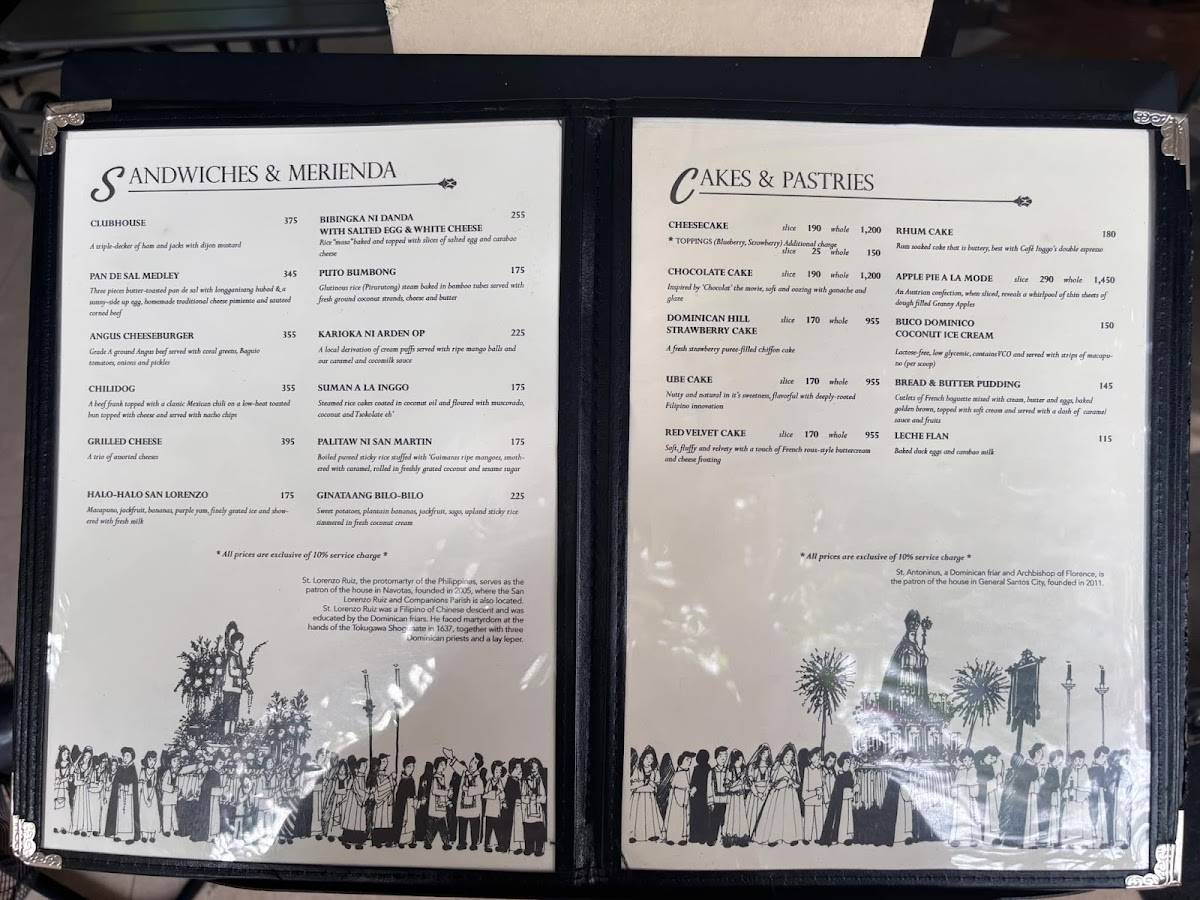 Menu at Café Inggo 1587 cafe, Quezon City