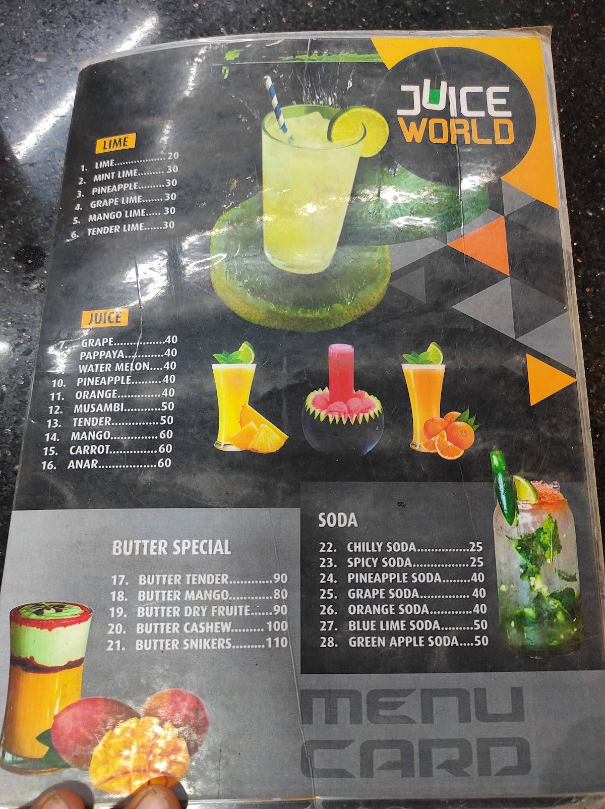 Menu at JUICE WORLD, Edappal
