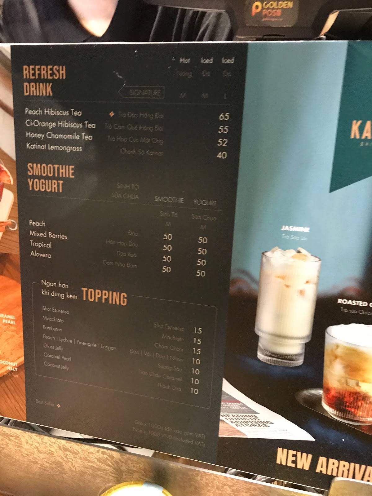 Menu at Katinat, Ho Chi Minh City, 20 Đ. Cộng Hòa
