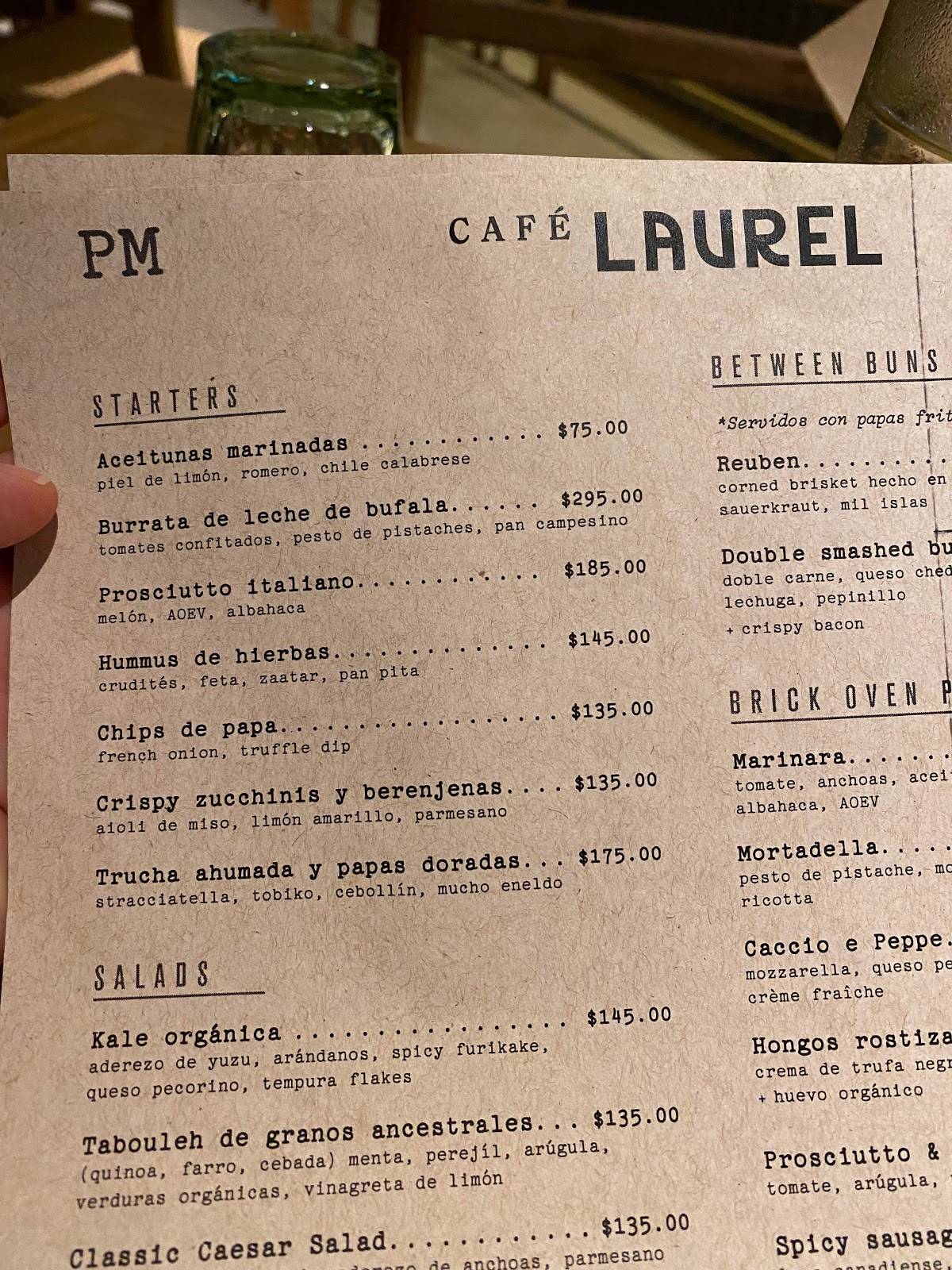 Carta de Café Laurel Arboleda, San Pedro Garza García