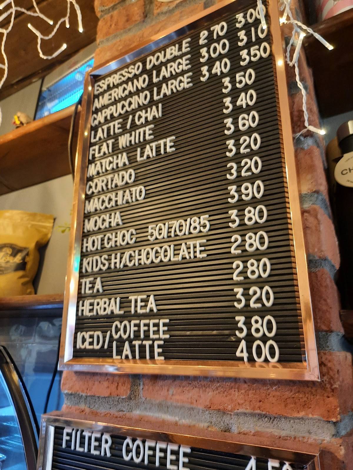 Menu at Little Lane Coffee Company cafe, Galway