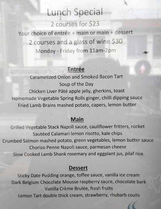 Menu at Mandoline desserts, Elsternwick