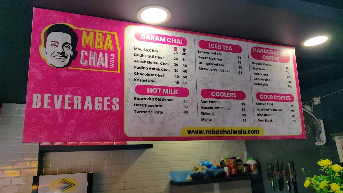 Menu at Mba Chaiwala, Vadodara