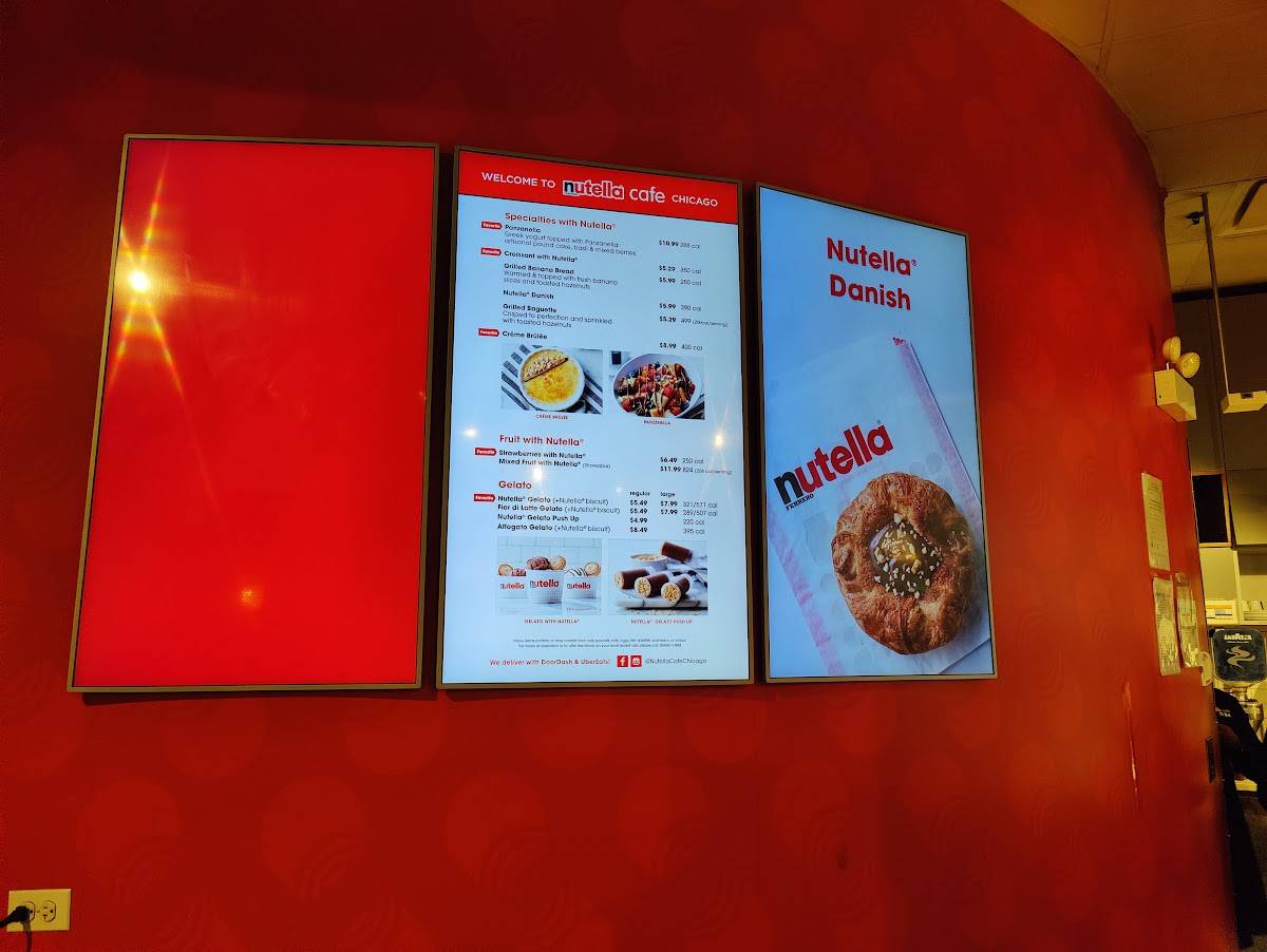 Menu at Nutella Cafe Chicago, Chicago