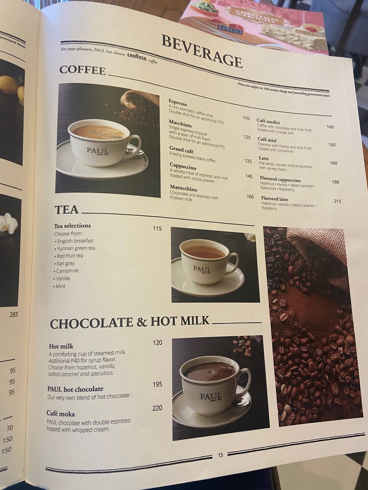 Menu at PAUL Boulangerie et Patisserie cafe, Taguig, G/F Bench Tower