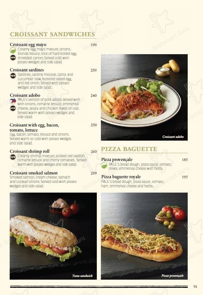 Menu at PAUL Boulangerie et Patisserie cafe, Taguig, G/F Bench Tower