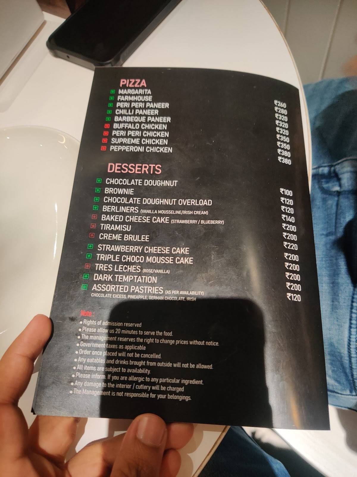 Menu at Pink Salt Cafe, Hubballi