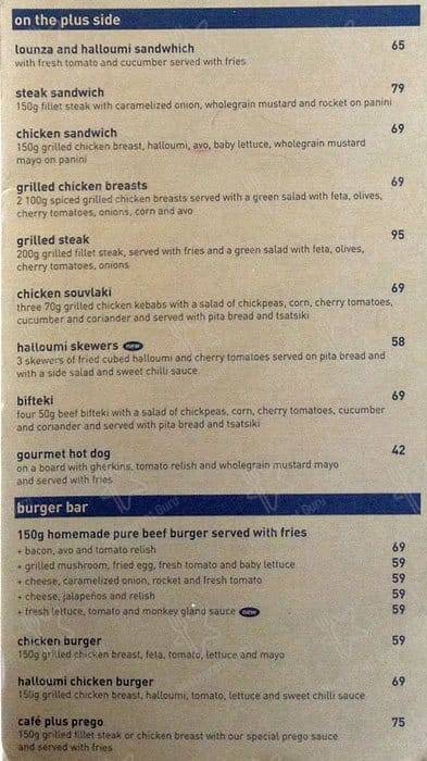 Menu at Café Plus cafe, Edenvale, Green Valley
