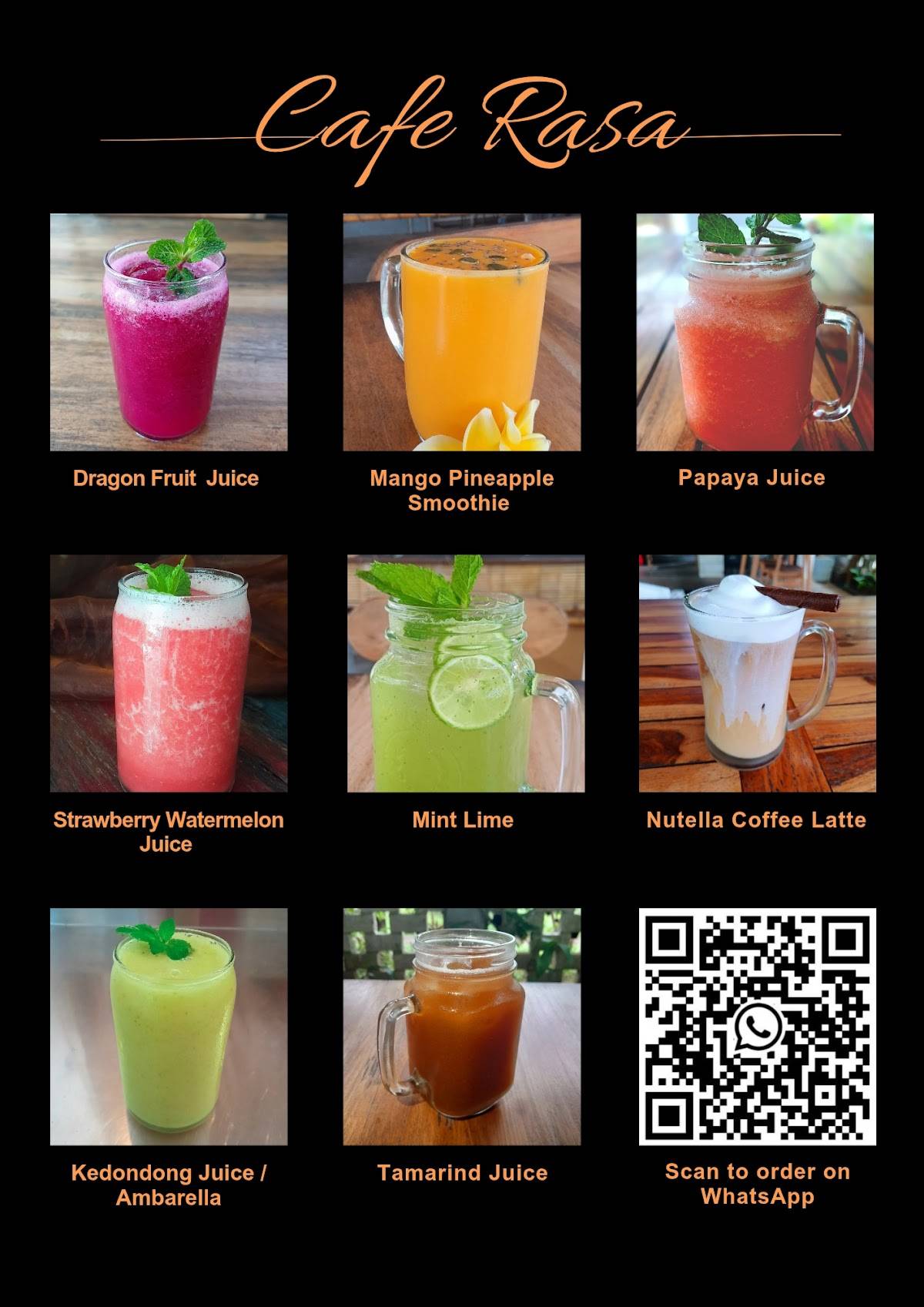 Menu at Cafe Rasa by Saje, Kuta Selatan