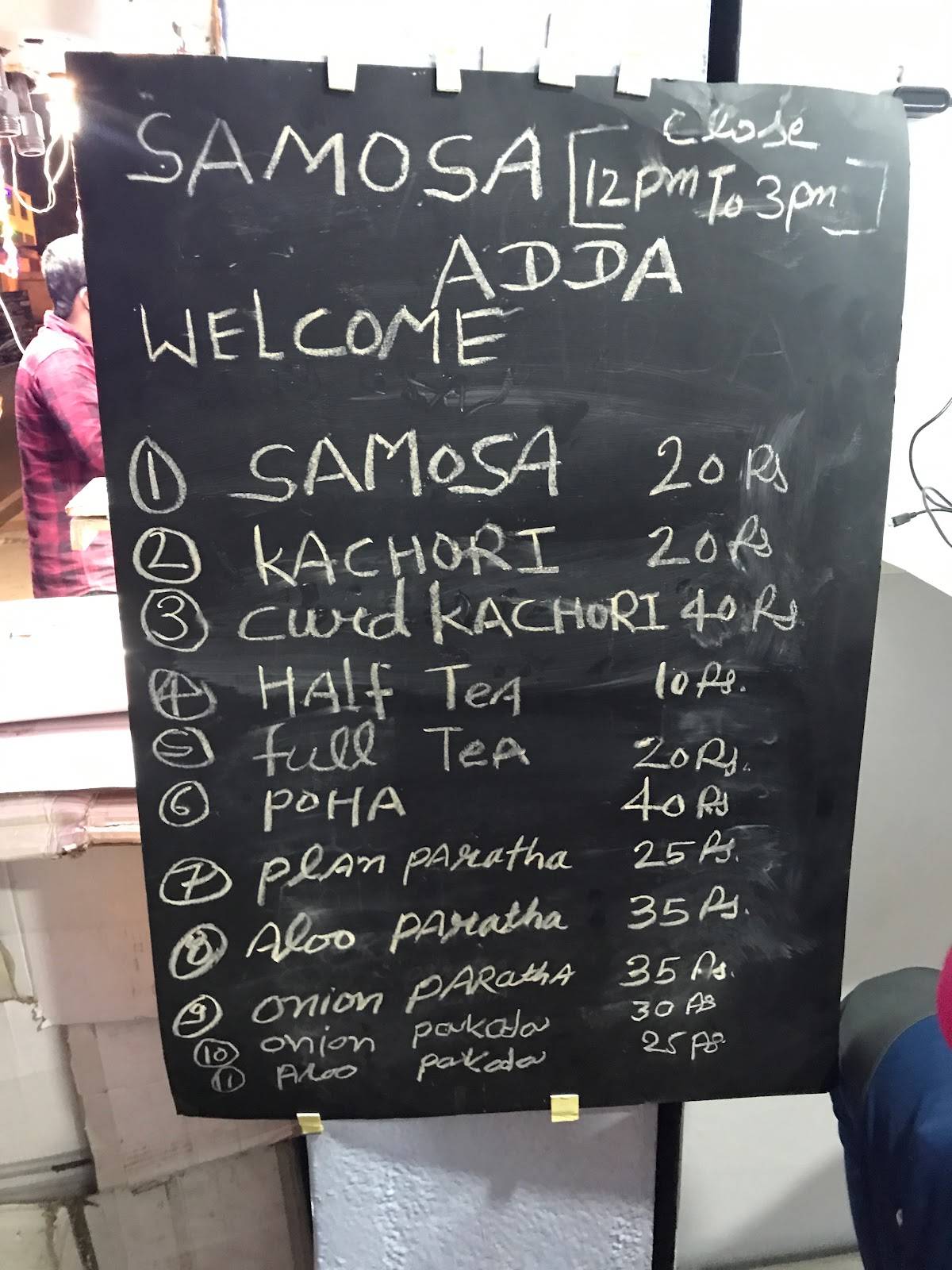 Menu at Samosa Adda, Bengaluru, Shop 2