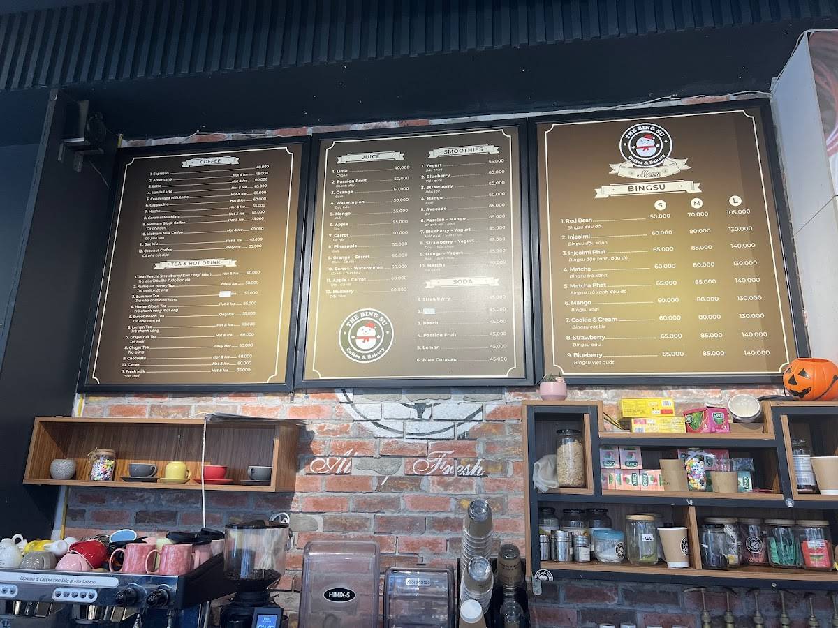 Menu at The Bing Su - Coffee & Bakery, Hanoi