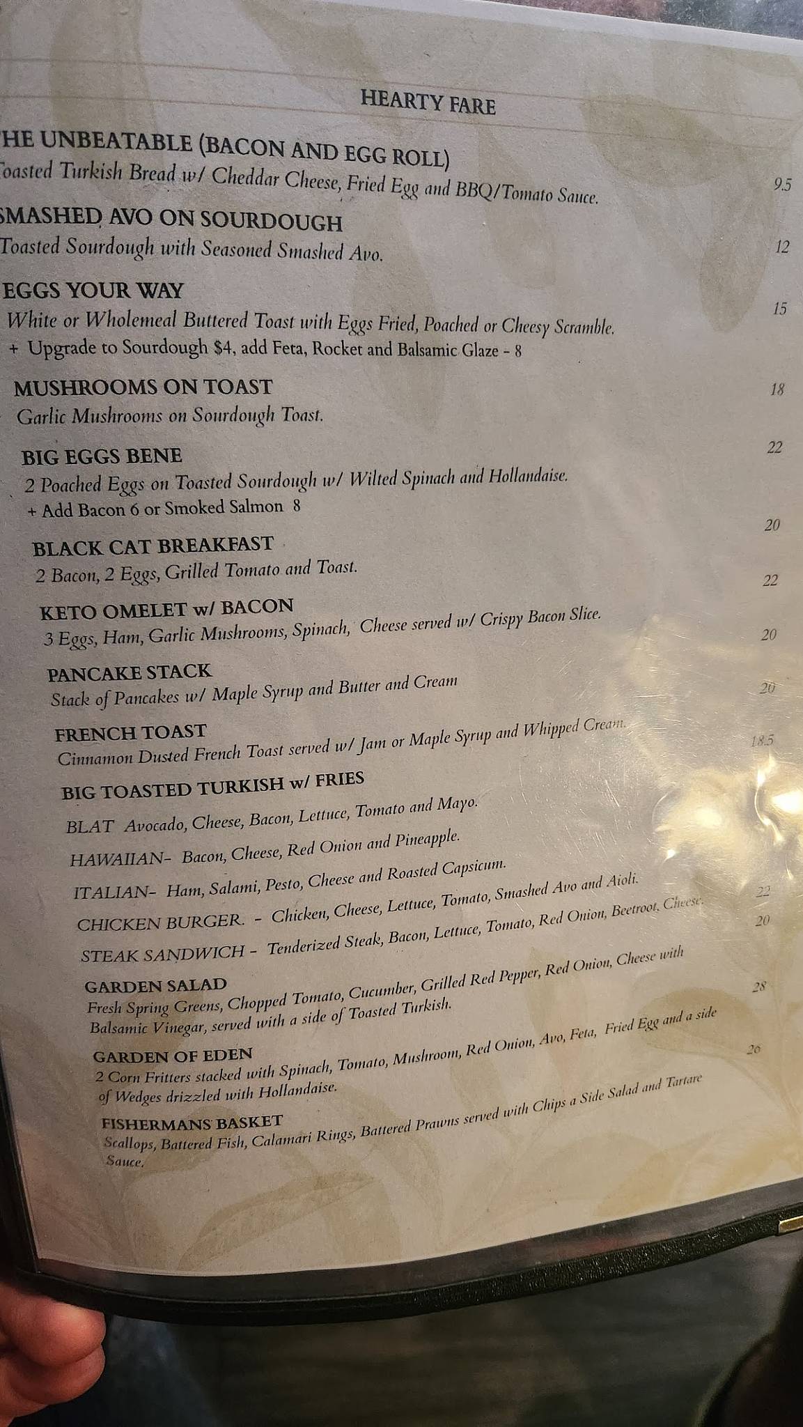 Menu at The Black Cat Eatery cafe, Beachmere, Unit 4/5 Biggs Ave