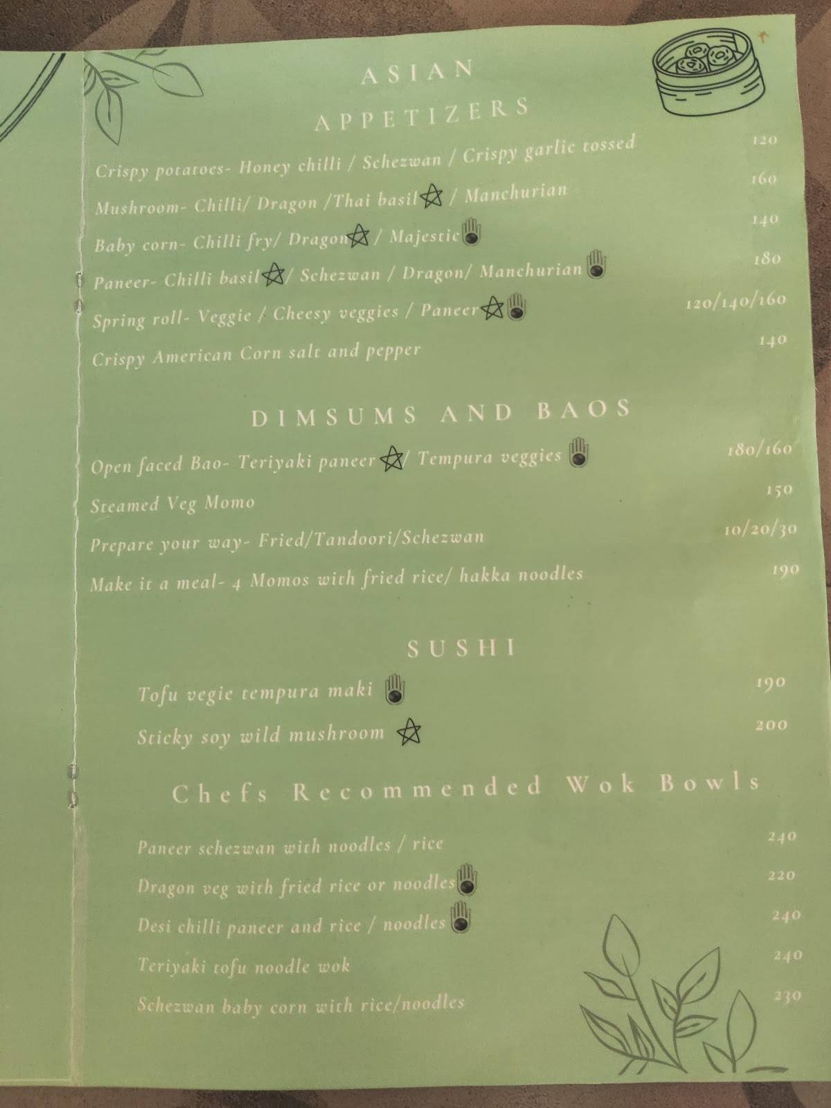 Menu at The Firangi Sutra ( vegetarian asian & continental ), Mysuru