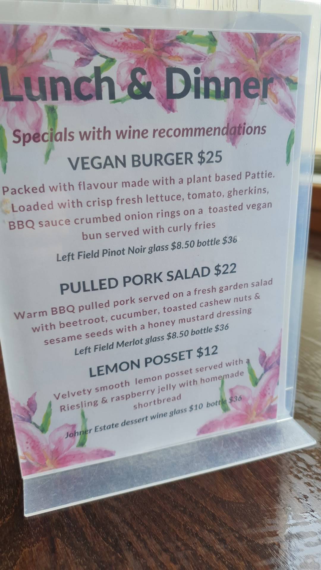 Menu at The George Cafe, Levin, Speldhurst Country Estate 100 ...