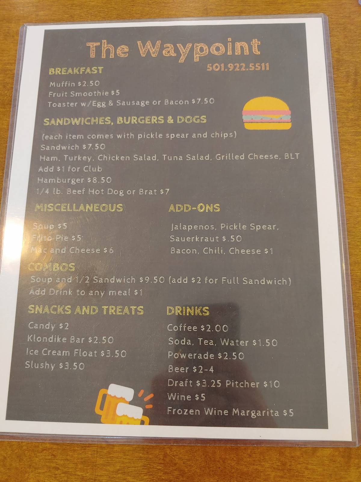 Menu at Waypoint Cafe & Marina, Hot Springs Village