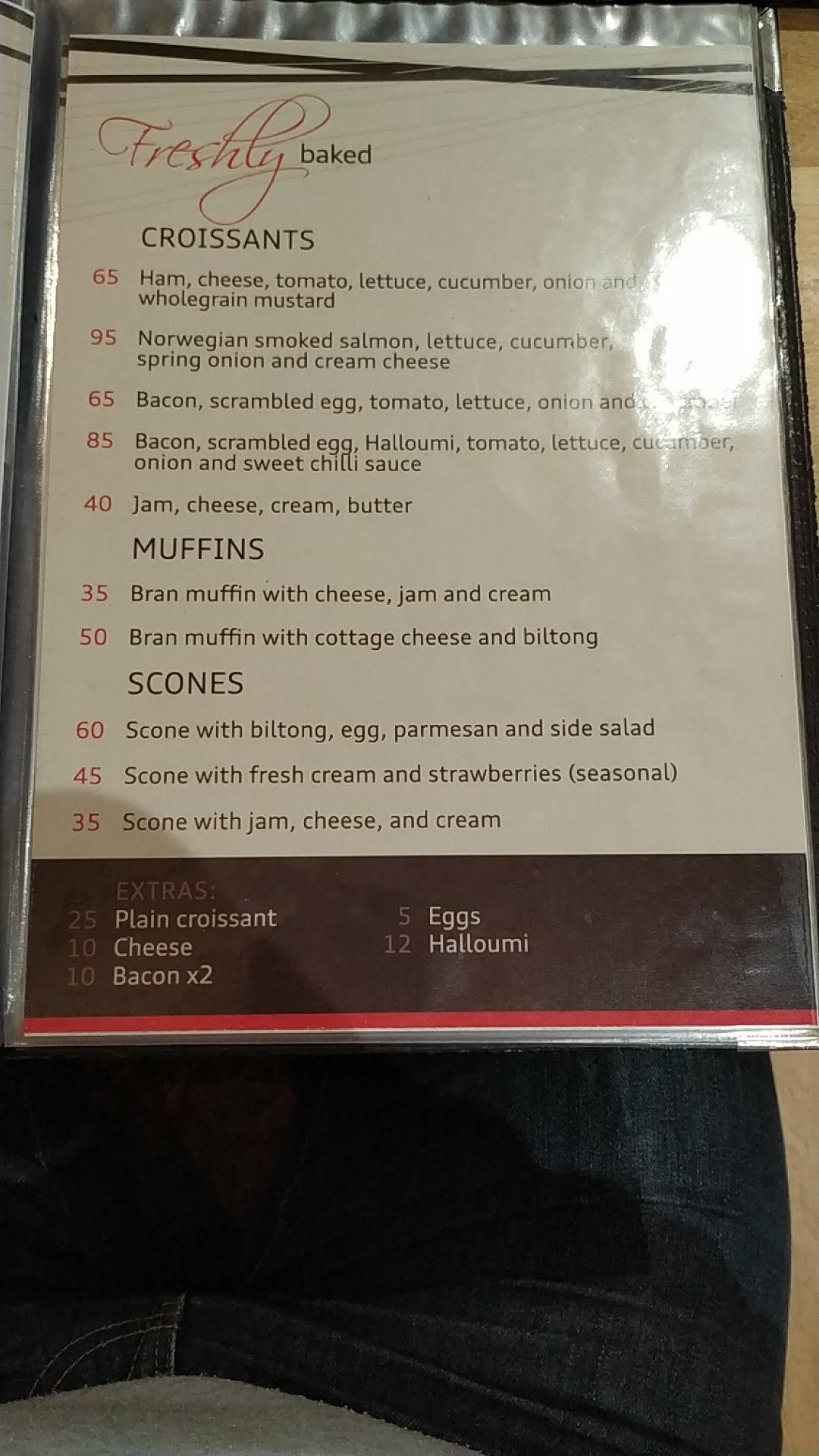 Menu at Cafe Traumerei, Bloemfontein, Shop 3-5