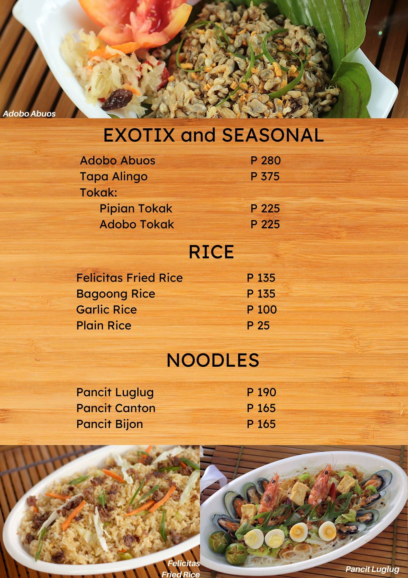 Menu at Cafe Uno Vigan, Vigan City, Grandpa's Inn