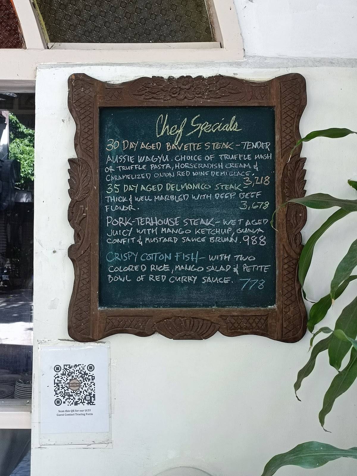 Menu at Café Ysabel cafe, San Juan, 175 M. Paterno